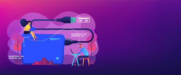 External hard drive concept banner header Vector Image