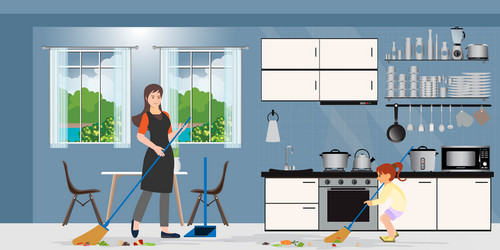 Cartoon Cleaning Kitchen Vector Images (over 10,000)