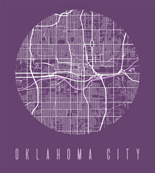 Oklahoma city map detailed Royalty Free Vector Image