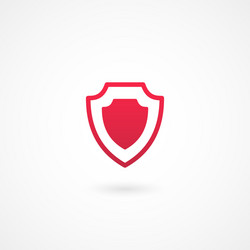 Protection shield and castle with flag Royalty Free Vector
