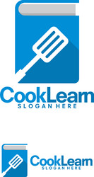 Cooking book logo template cook learn designs Vector Image