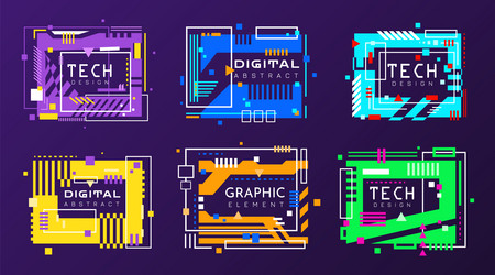 Glitch tech banner Royalty Free Vector Image - VectorStock