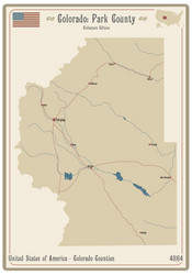 Map of park county in colorado usa Royalty Free Vector Image