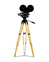 Cinema movie camera side view template Royalty Free Vector