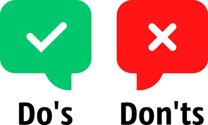 Thin line do s and don ts bubble Royalty Free Vector Image