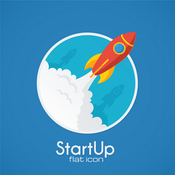 Rocket launch banner Royalty Free Vector Image