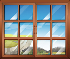 A house window Royalty Free Vector Image - VectorStock