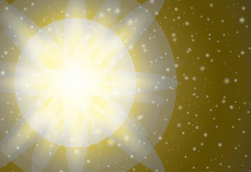 Golden star with yellow light in background Vector Image