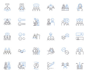 Chattering line icons collection noise talkative Vector Image