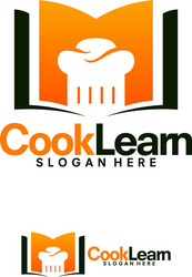 Cooking book logo template cook learn designs Vector Image