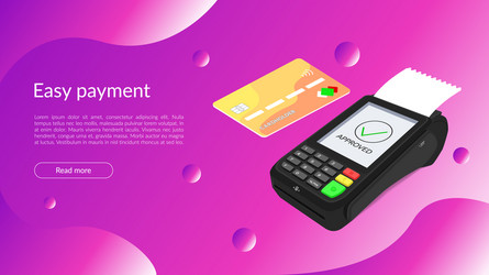 Concept a bank pos terminal for paying Royalty Free Vector