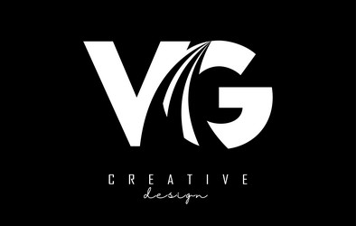 Creative golden letters vg v g logo with leading Vector Image