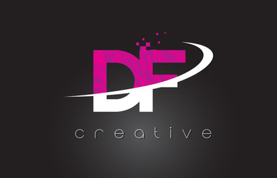Df d f logo letters with red and black colors Vector Image