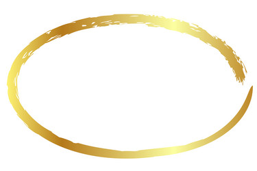Gold golden simple oval frame from crayon Vector Image