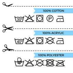 Set of instruction laundry icons washing symbols Vector Image