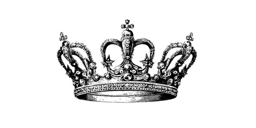 Hand drawn crown vintage engraved sketch Vector Image