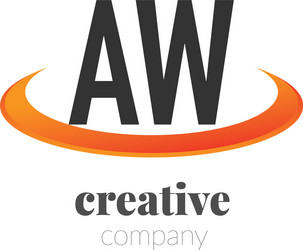 Initial letter aw circle colorful logo design Vector Image