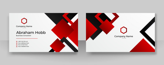 Modern red and black business card design Vector Image