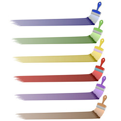 Paint brush color mark paintbrush set vec Vector Image