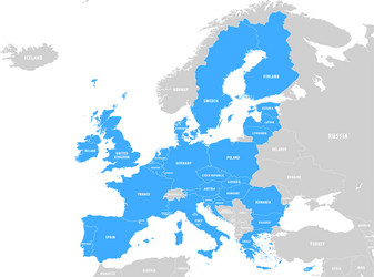 Europe map country border european eu Royalty Free Vector