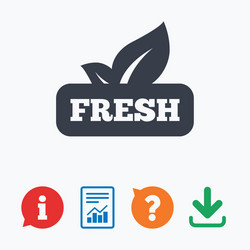 Leaf sign icon fresh product symbol Royalty Free Vector
