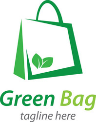 Green bag logo template Royalty Free Vector Image