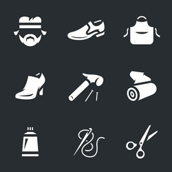 Shoemaker cobbler shoe repair working Royalty Free Vector