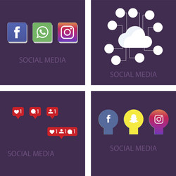 Social media icons facebook icon instagram Vector Image