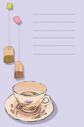 Tea time card Royalty Free Vector Image - VectorStock