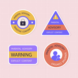 Flat design parental advisory label Royalty Free Vector