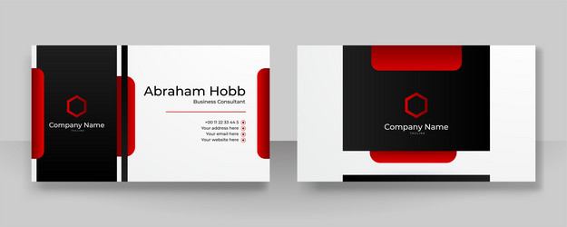 Modern red and black business card design Vector Image
