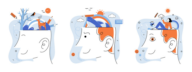 Positive thinking our mood influences Royalty Free Vector