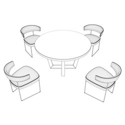 Wireframe a round table with cutlery and ten Vector Image