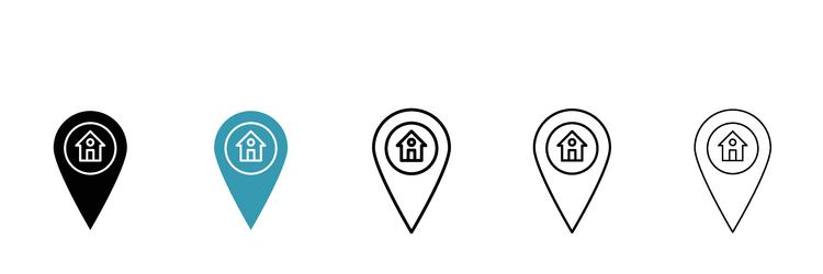 Address icon set home loacation logo Royalty Free Vector