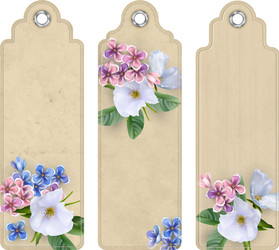 Set of bookmarks with flowers Royalty Free Vector Image