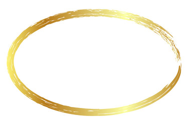 Gold golden simple oval frame from crayon Vector Image