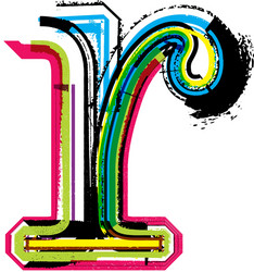 Sketch font letter r Royalty Free Vector Image