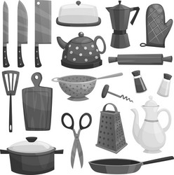 Kitchen utensils set Royalty Free Vector Image
