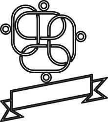 Shield ribbon blank commitment teamwork together Vector Image