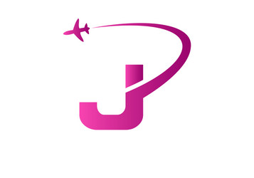 Letter j travel logo template initial Royalty Free Vector