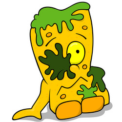 Drawing of a garbage monster Royalty Free Vector Image