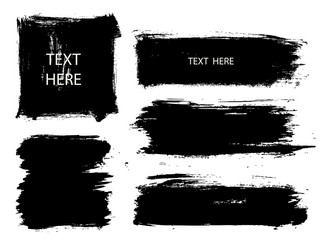 Hand drawn brushstroke text boxes thick Royalty Free Vector