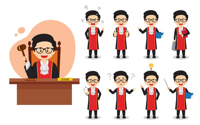 Cute character drawing judge Royalty Free Vector Image