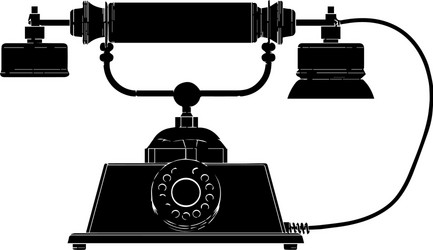 Black vintage phone Royalty Free Vector Image - VectorStock