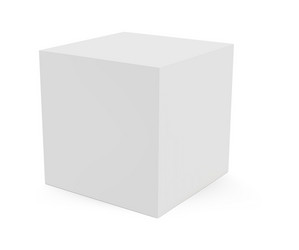 Cube block side view isolated on white background Vector Image