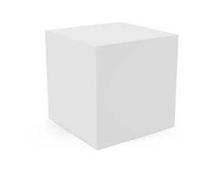 Cube block side view isolated on white background Vector Image