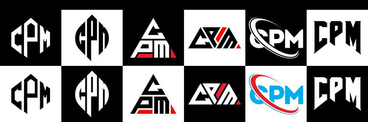 Cpm logo letter letter logo design Royalty Free Vector Image