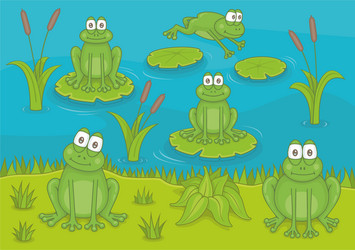 Cartoon cute frog Royalty Free Vector Image - VectorStock
