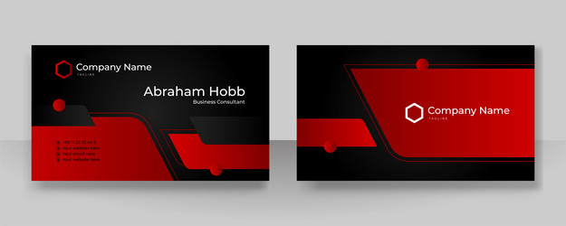 Modern red and black business card design Vector Image