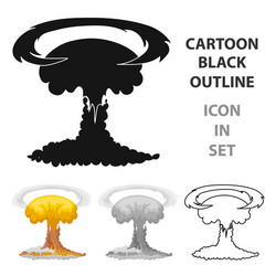 Nuclear bomb explosion engraving Royalty Free Vector Image